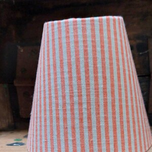 Linen Orange Ticking Stipes Candle Clip Lampshade - Etsy UK