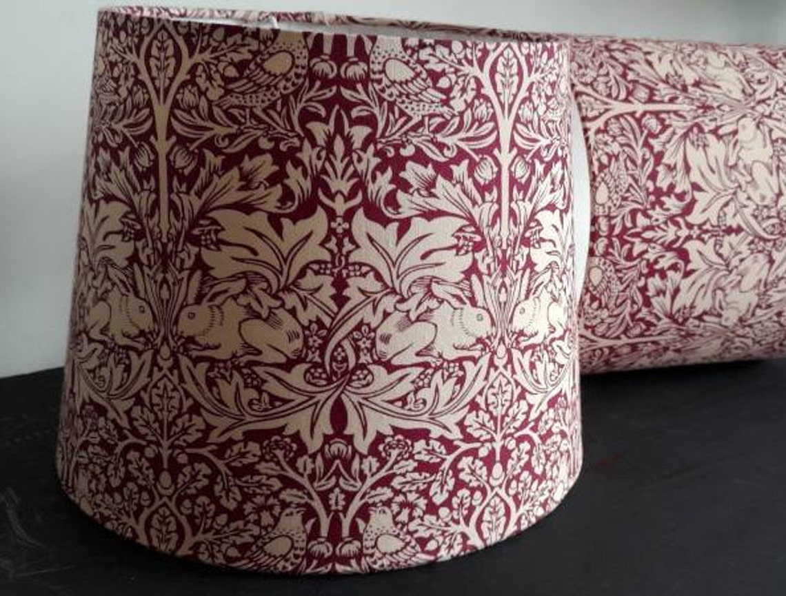 William Morris Red Brer Rabbit Lampshade | Etsy UK