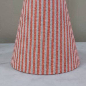 Linen Orange Ticking Stipes Candle Clip Lampshade - Etsy UK