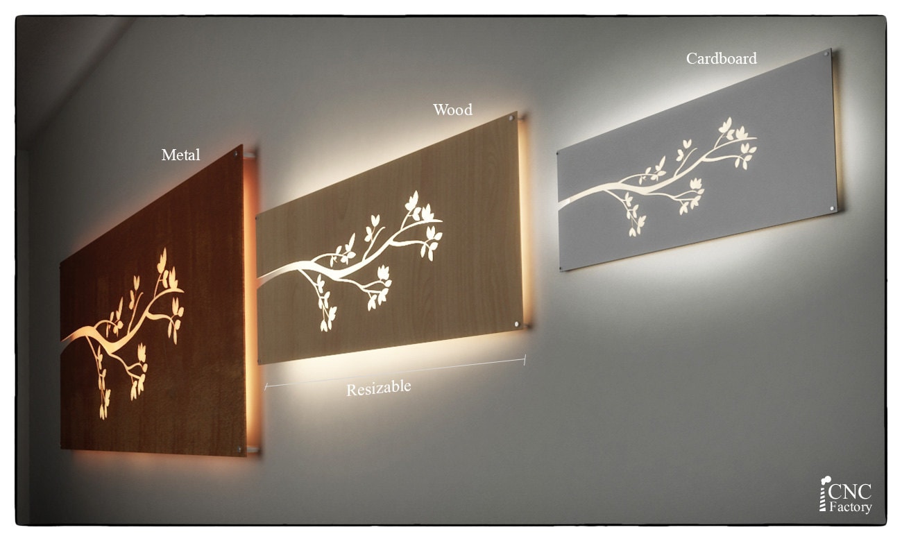 WALL LIGHT PANEL Silhouette Cnc Template Cutting File | Etsy India