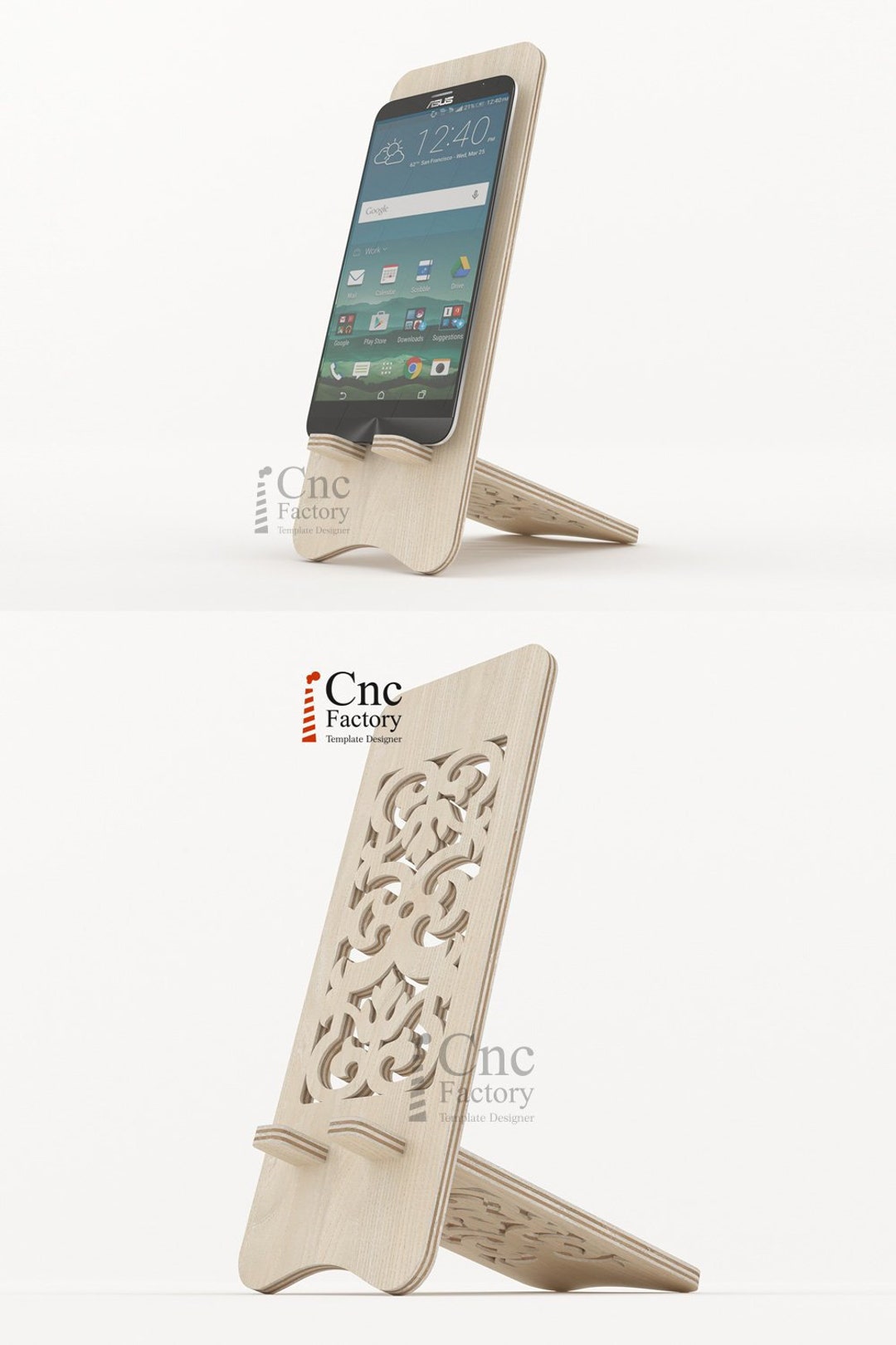 Laser Cut Wooden Phone Stand 3D Model File - Etsy