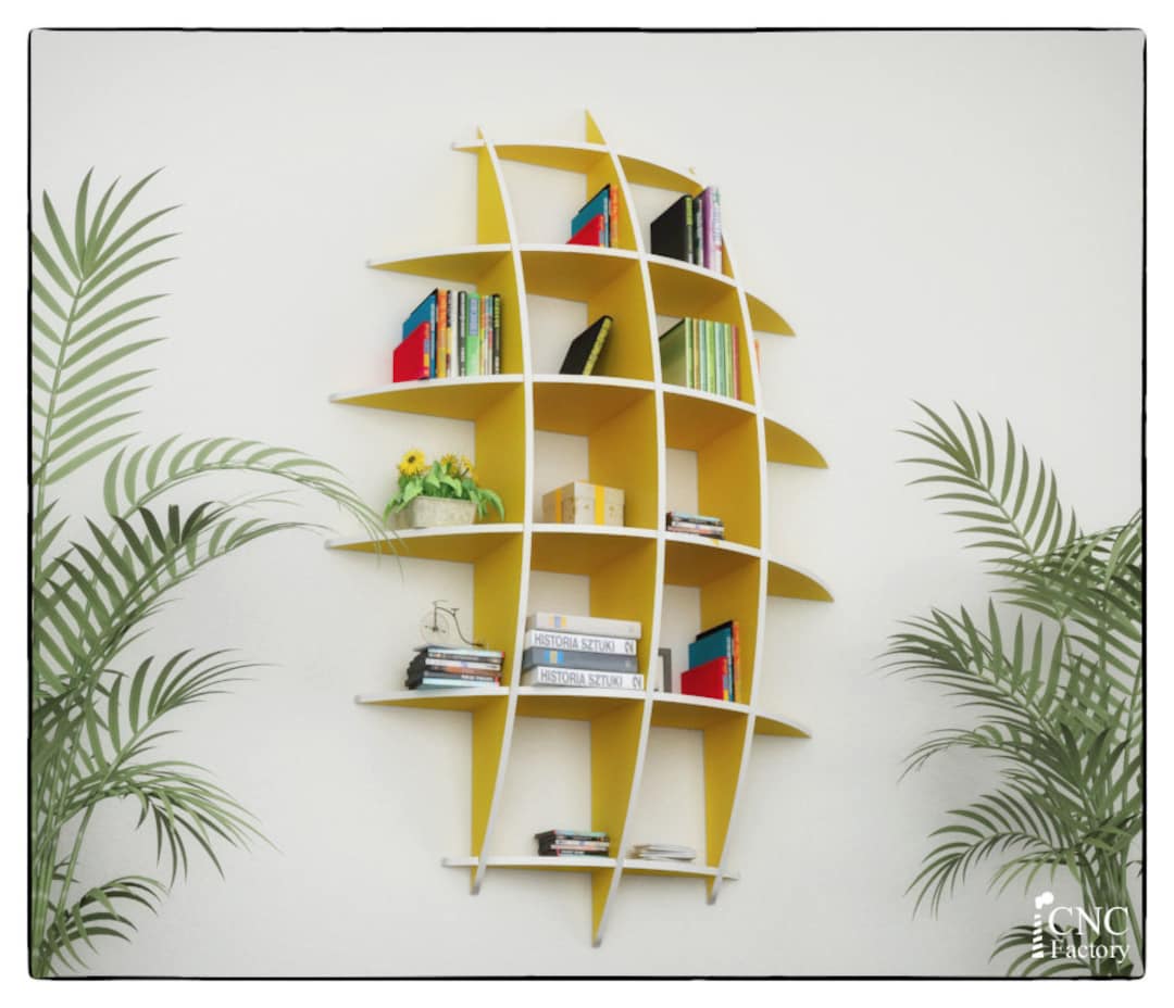 SAIL BOOKCASE - Cnc Template Cutting File - Sliced 3d Model Floating ...