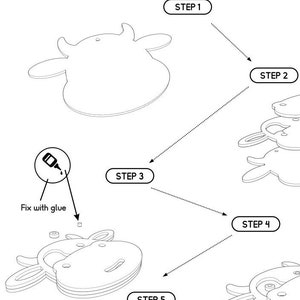 COW HEAD - Project for 3D Object to Build - Kids Room Decoration - Cnc ...