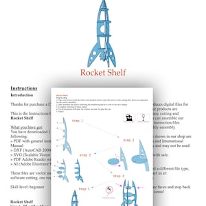 ROCKET SHELF Spaceship Rocket for Kids DIY Templates ready | Etsy
