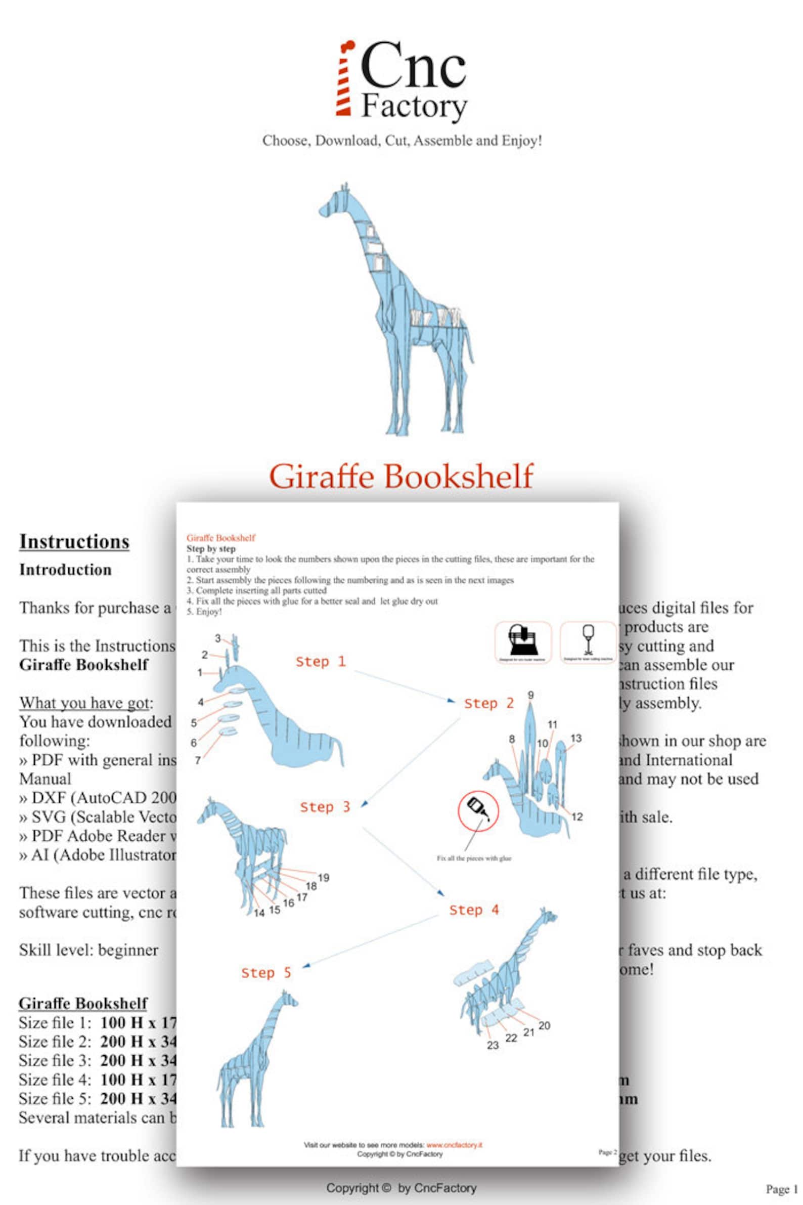 GIRAFFE SHELF Diy Bookshelf Plans Storage Bin Stand Shelf - Etsy Australia