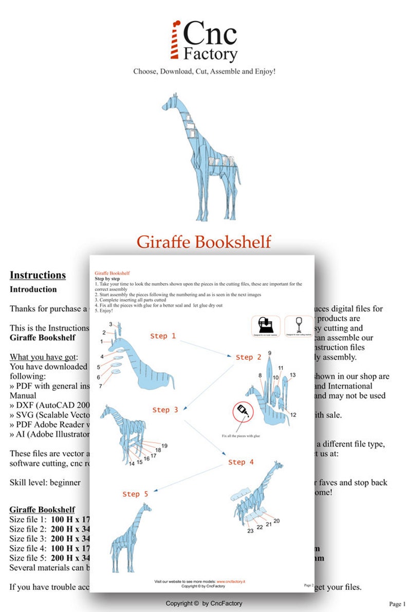 GIRAFFE SHELF Diy Bookshelf Plans Storage Bin Stand Shelf - Etsy Australia