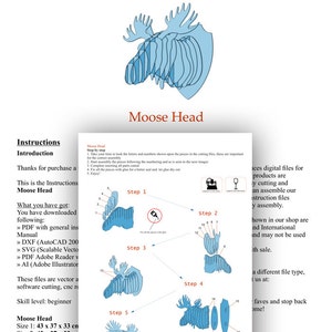 MOOSE HEAD - Template Cutting File - Faux Taxidermy - Laser, Wall Art ...