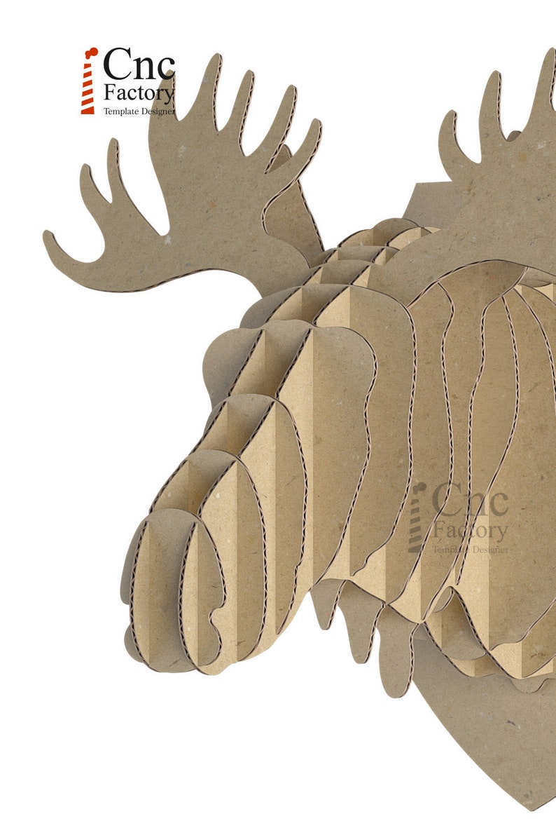 MOOSE HEAD 3D Templates Faux Taxidermy Room Decor Laser - Etsy