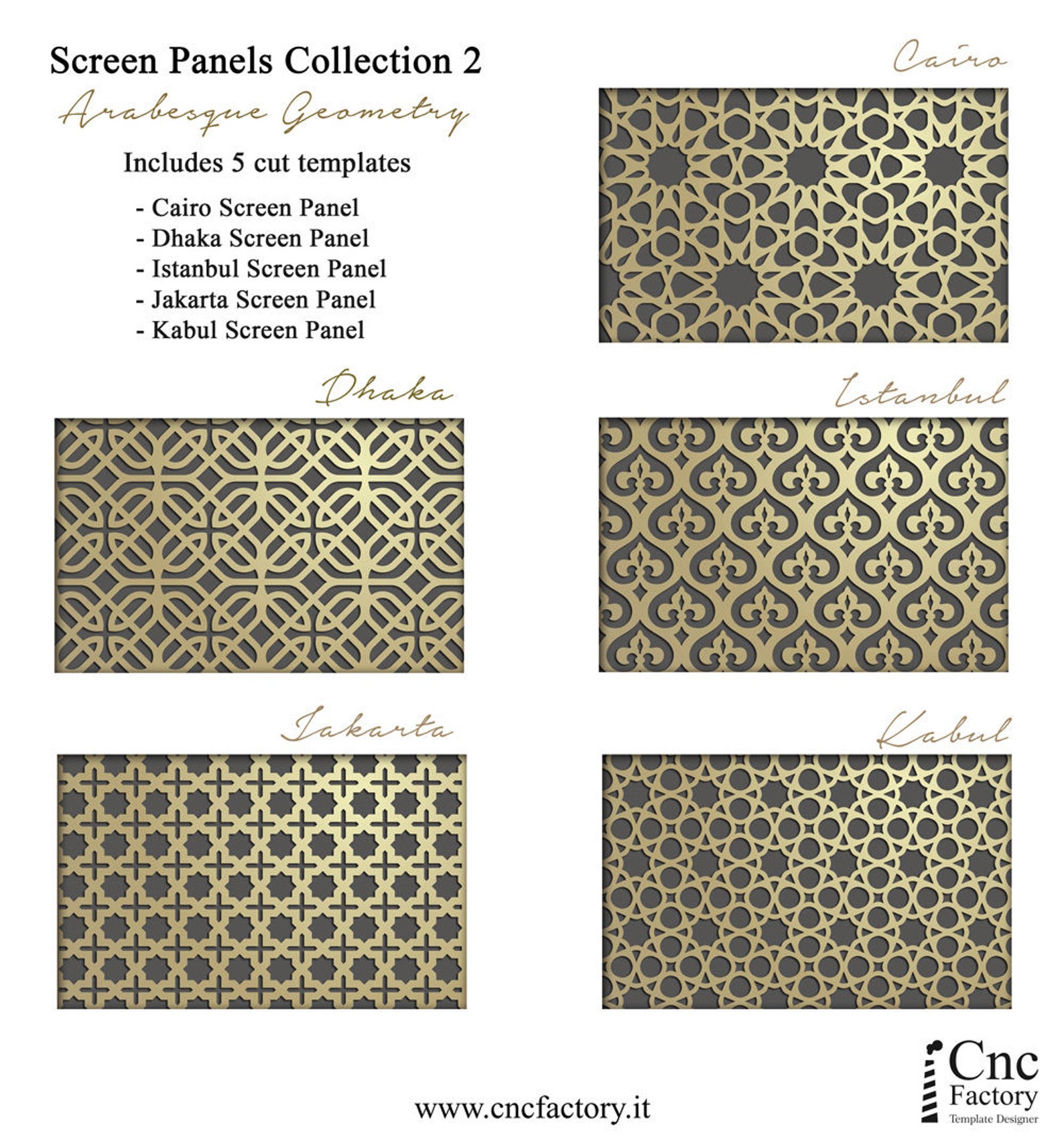 SCREEN PANELS COLLECTION 2 Arabesque Geometry Pack Pattern - Etsy