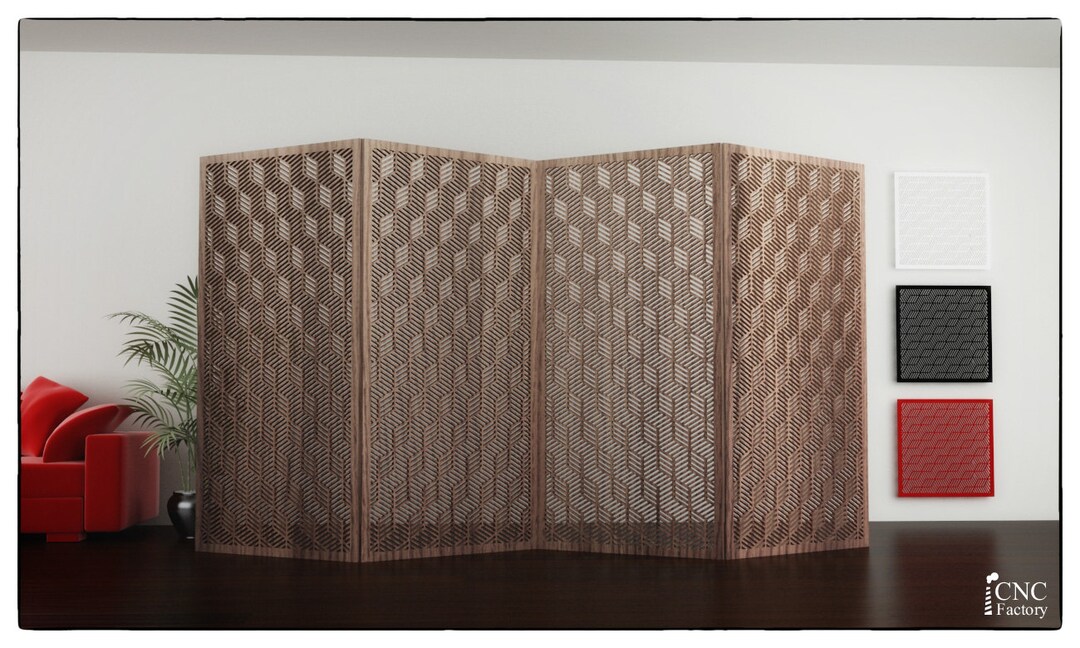 GRID CUBE SCREEN Panel - Cnc Template Cutting File, Room Divider ...