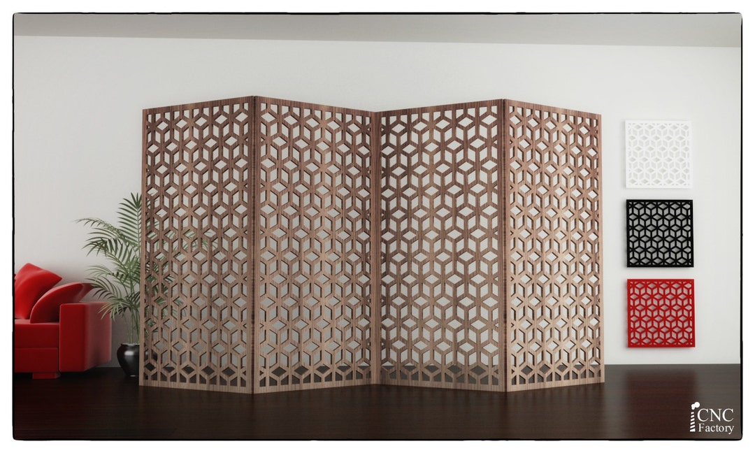 Cube Screen Panel Template - Modern Room Divider Design for Laser & CNC ...