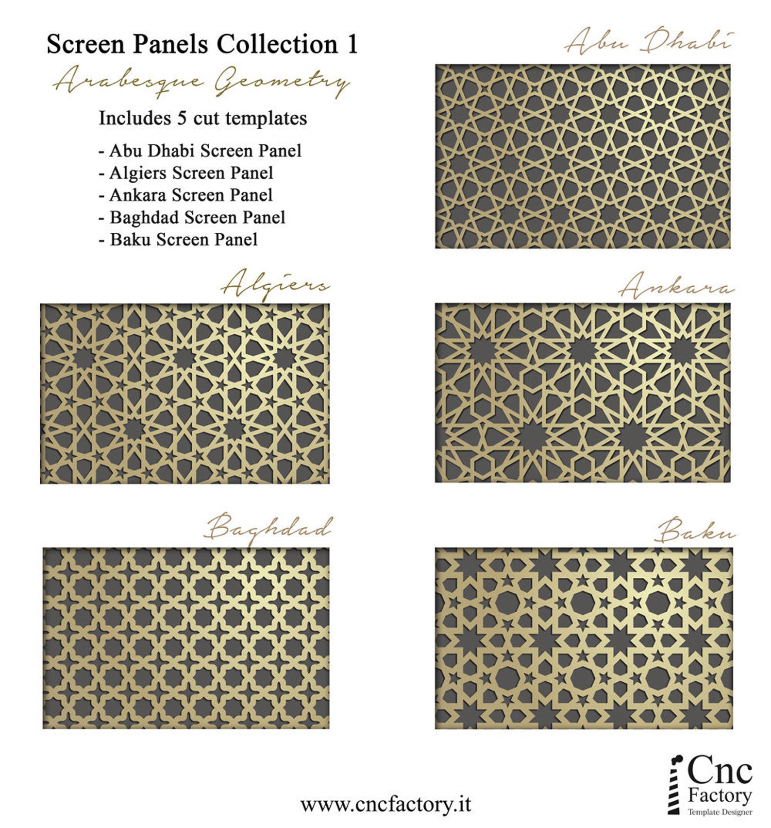SCREEN PANELS COLLECTION 1 Arabesques Geometry Pattern Pack | Etsy