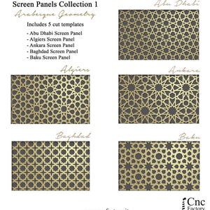SCREEN PANELS COLLECTION 1 Arabesques Geometry Pattern Pack Templates ...