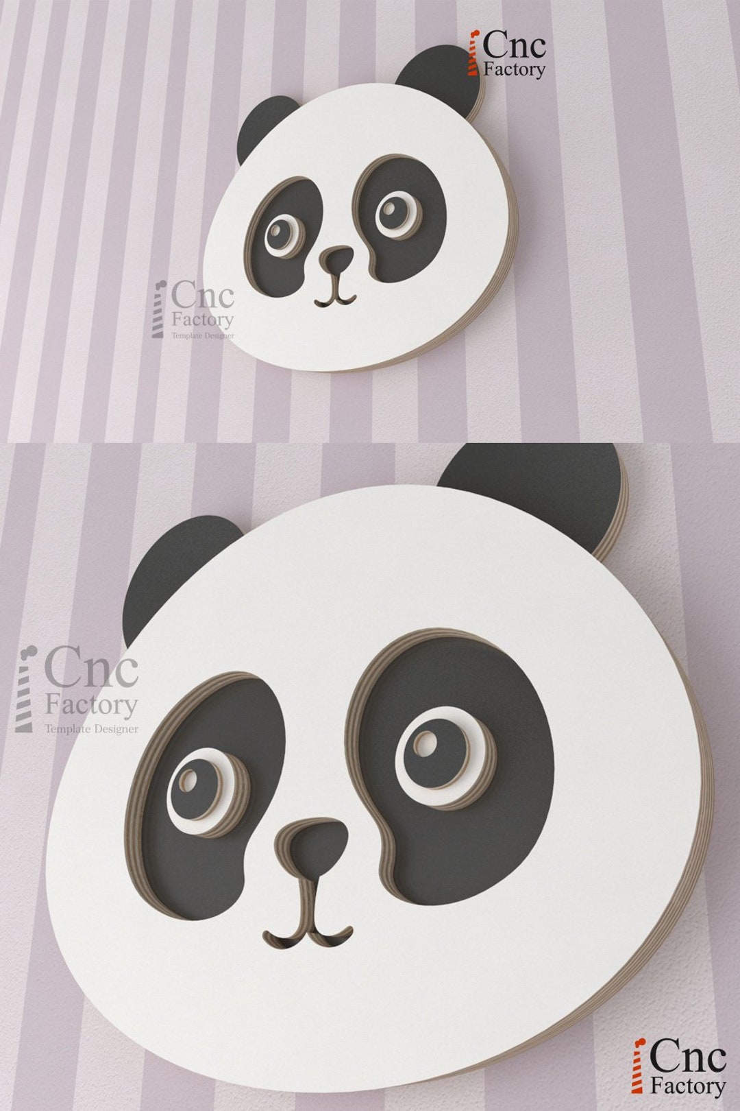 PANDA HEAD Template Animal Wall Decoration Baby Room Jungle Idea ...