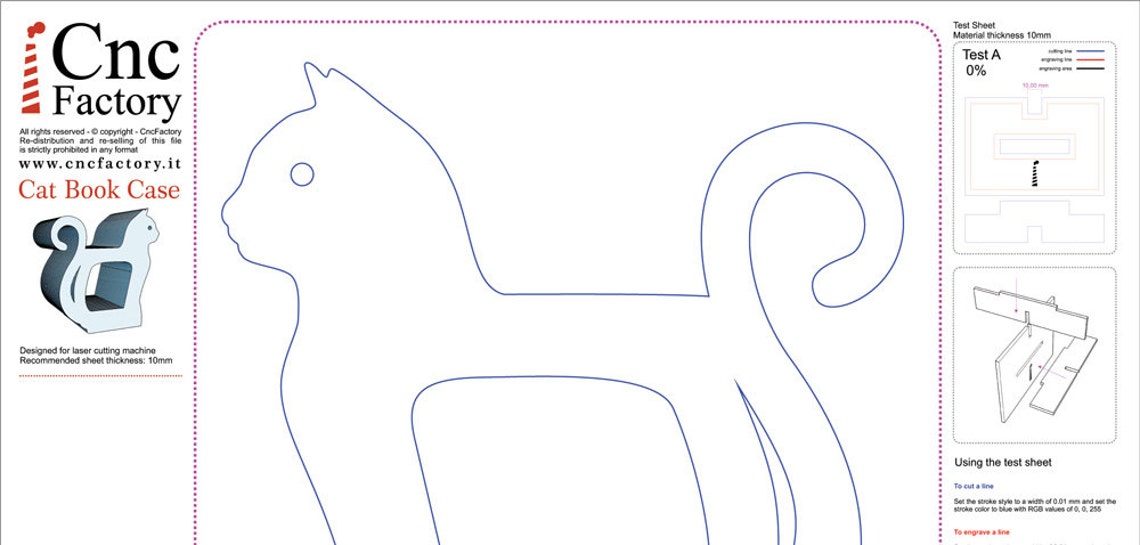 CAT BOOKCASE Template Cutting File Sliced 3d Model Cat - Etsy