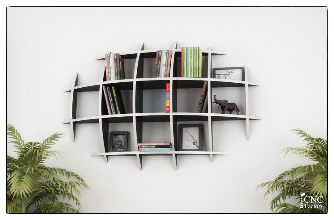 OVAL BOOKCASE Template Cnc Cutting File Sliced 3d Model Floating ...