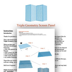 TRIPLE GEOMETRY SCREEN Panel, Silhouette, Cnc Template Cutting File ...