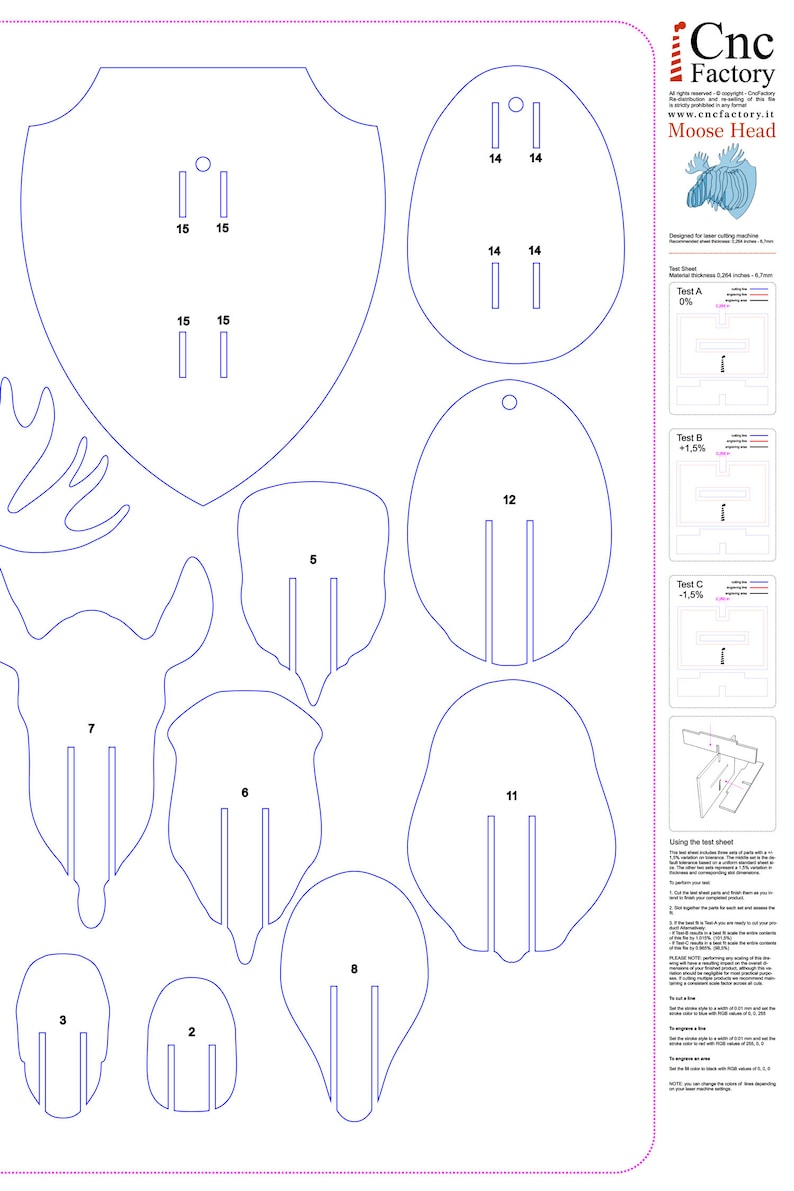 MOOSE HEAD 3D Templates Faux Taxidermy Room Decor Laser - Etsy