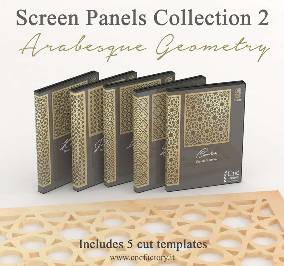 SCREEN PANELS COLLECTION 2 Arabesque Geometry Pack Pattern Arabic Plans ...