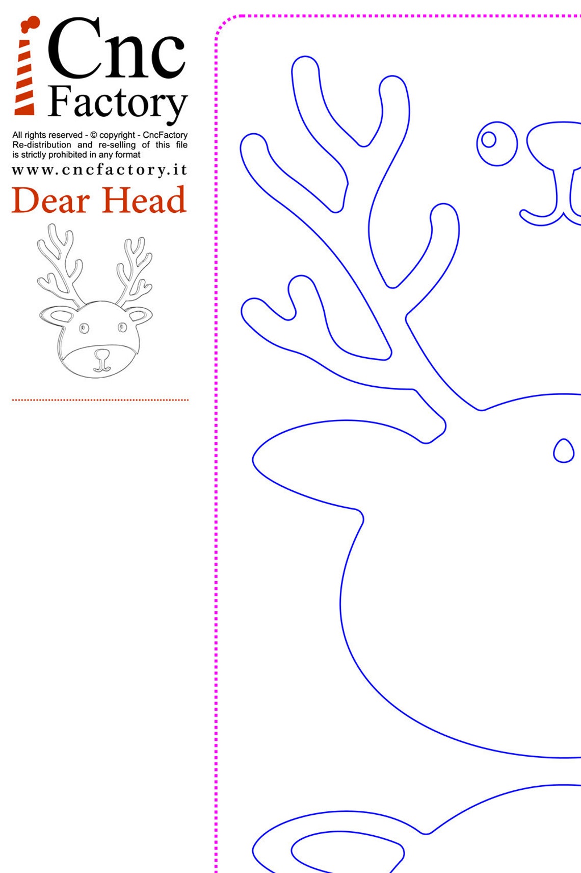 DEER HEAD Template Cutting File for Small Deer Trophy Head - Etsy