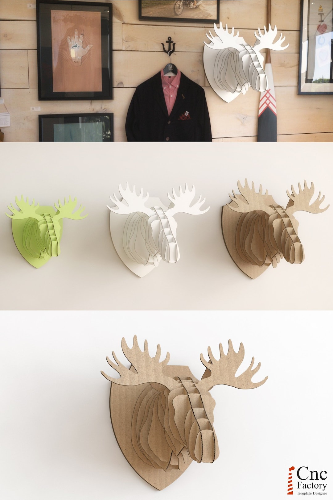 MOOSE HEAD - Template Cutting File - Faux Taxidermy - Laser, Wall Art ...