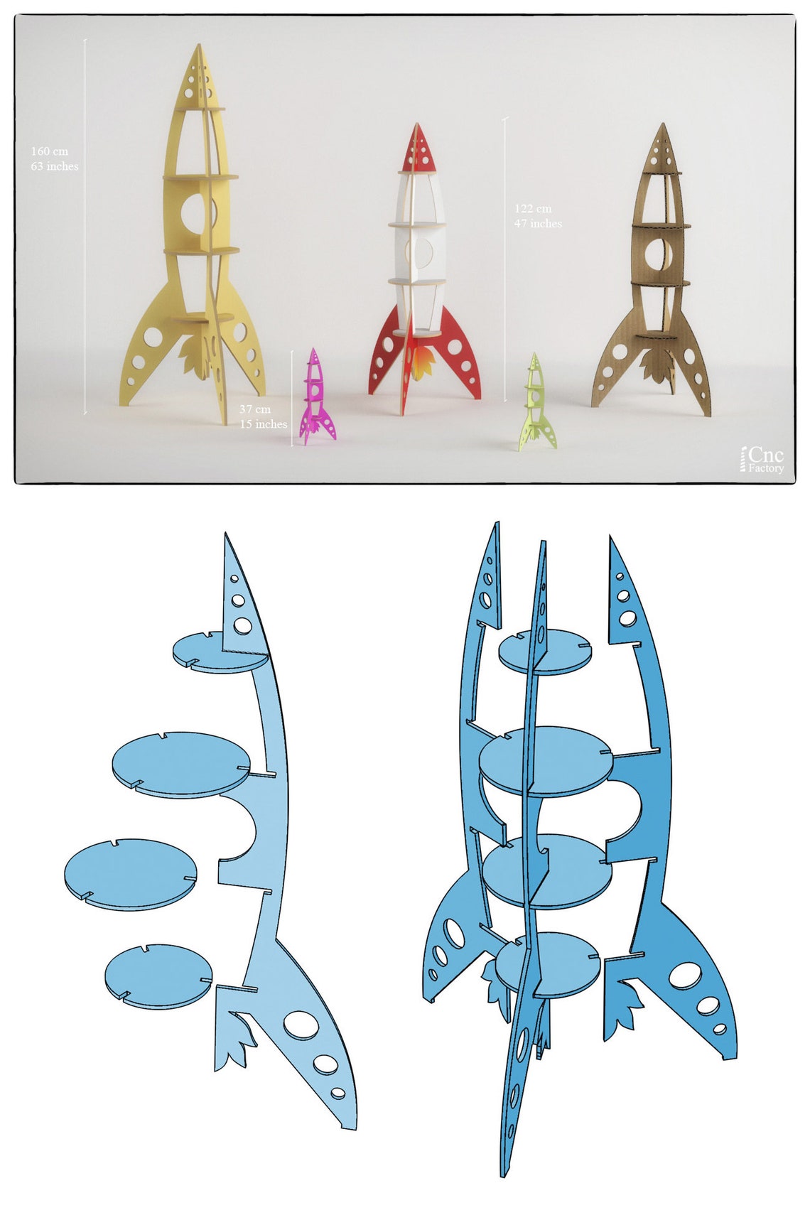 ROCKET SHELF Spaceship Rocket for Kids DIY Templates Ready - Etsy