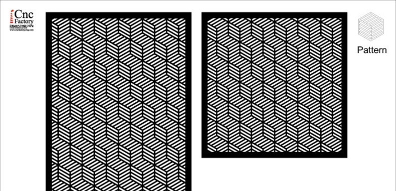 GRID CUBE SCREEN Panel cnc template cutting file room | Etsy