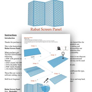 RABAT SCREEN PANEL Template File Arabesque Room Divider Star Arabic ...