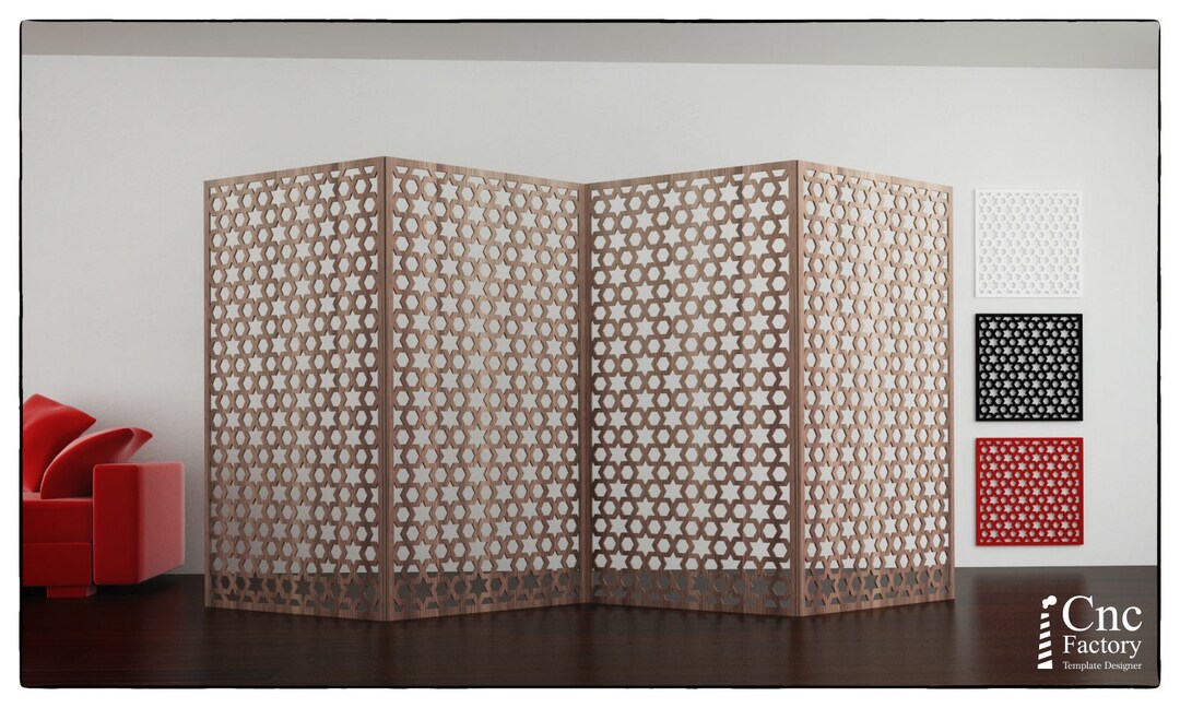 RABAT SCREEN PANEL Template File Arabesque Room Divider Star Arabic ...
