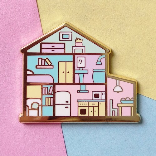 TINYDOLLHOUSE PIN Tiny Houses Hard Enamel Pin Dollhouse - Etsy