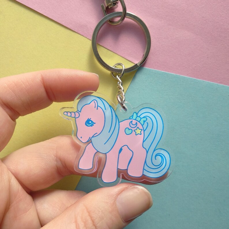 My LITTLE PONY KEYCHAIN - My Pastel Pony Keyring White Rainbow Pink ...