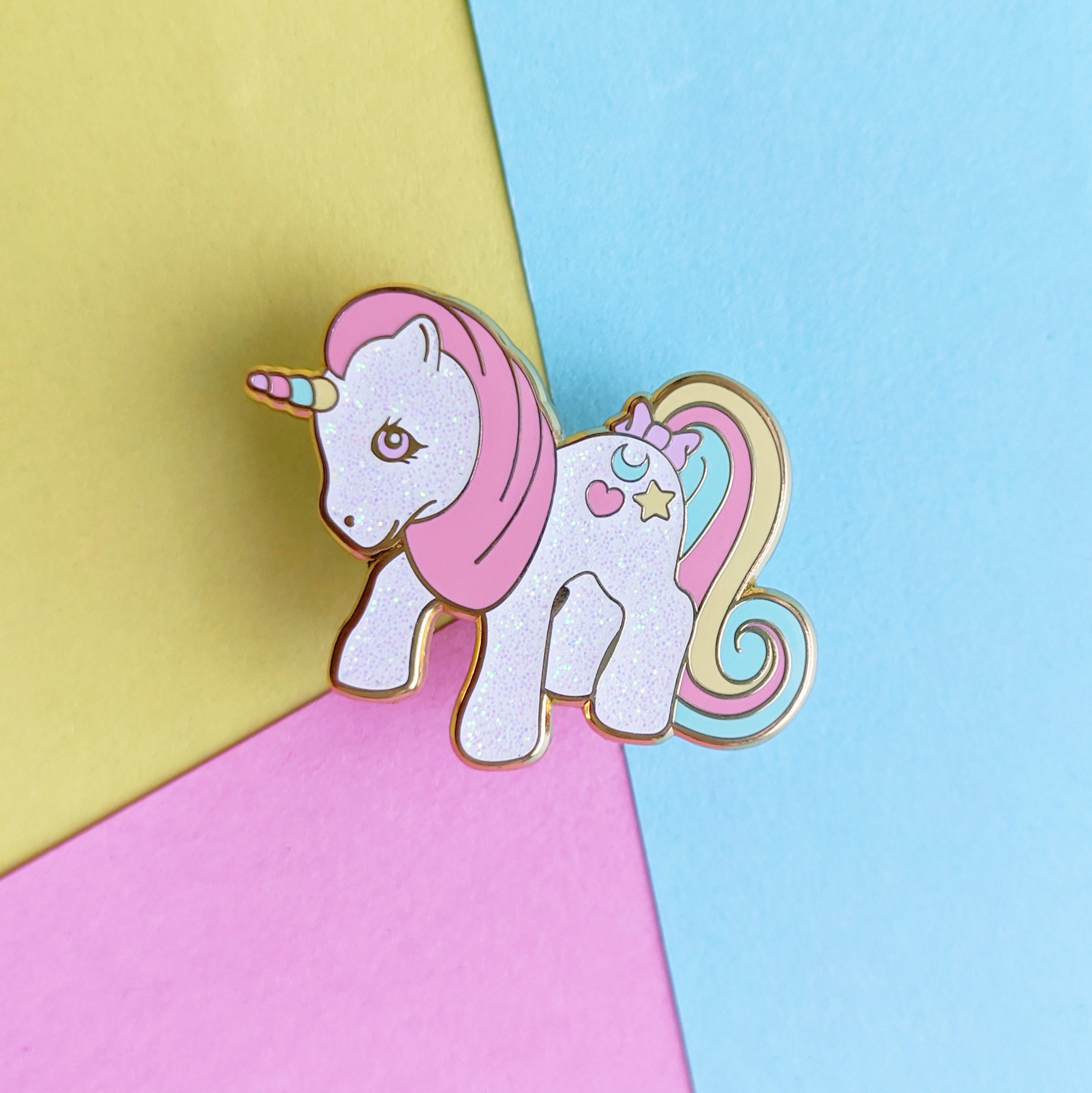 My PASTEL PONY PIN My Little Pony Pins Pink Whiteglitter - Etsy