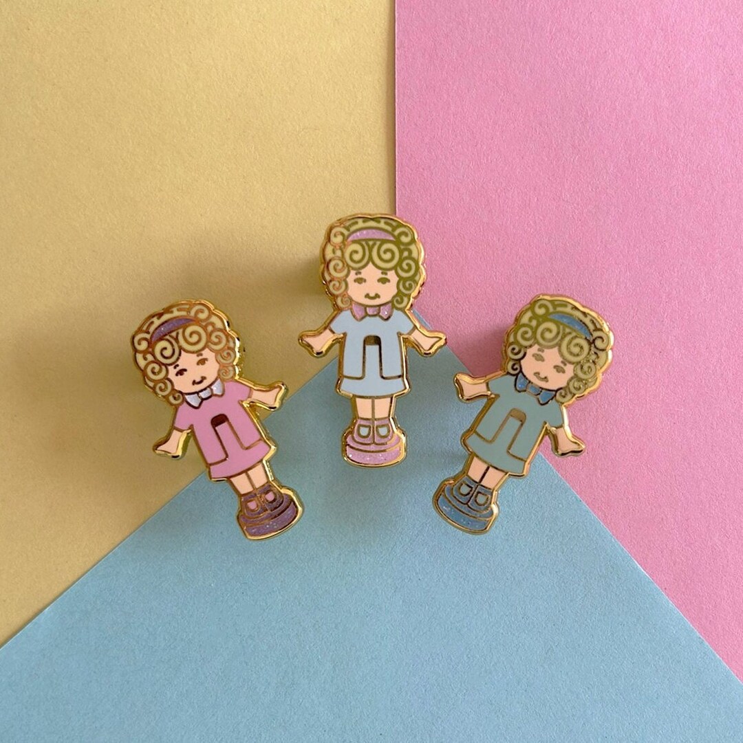 POLLY POCKET DOLL - Polly Pocket Dolls Hard Enamel Pin Pins Pink, Blue ...
