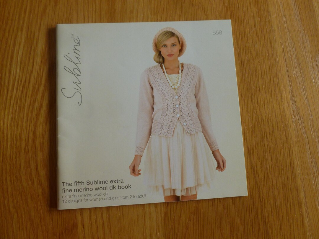Sublime Knitting Pattern Booklet, 658, 12 Designs, Extra Fine Merino DK ...