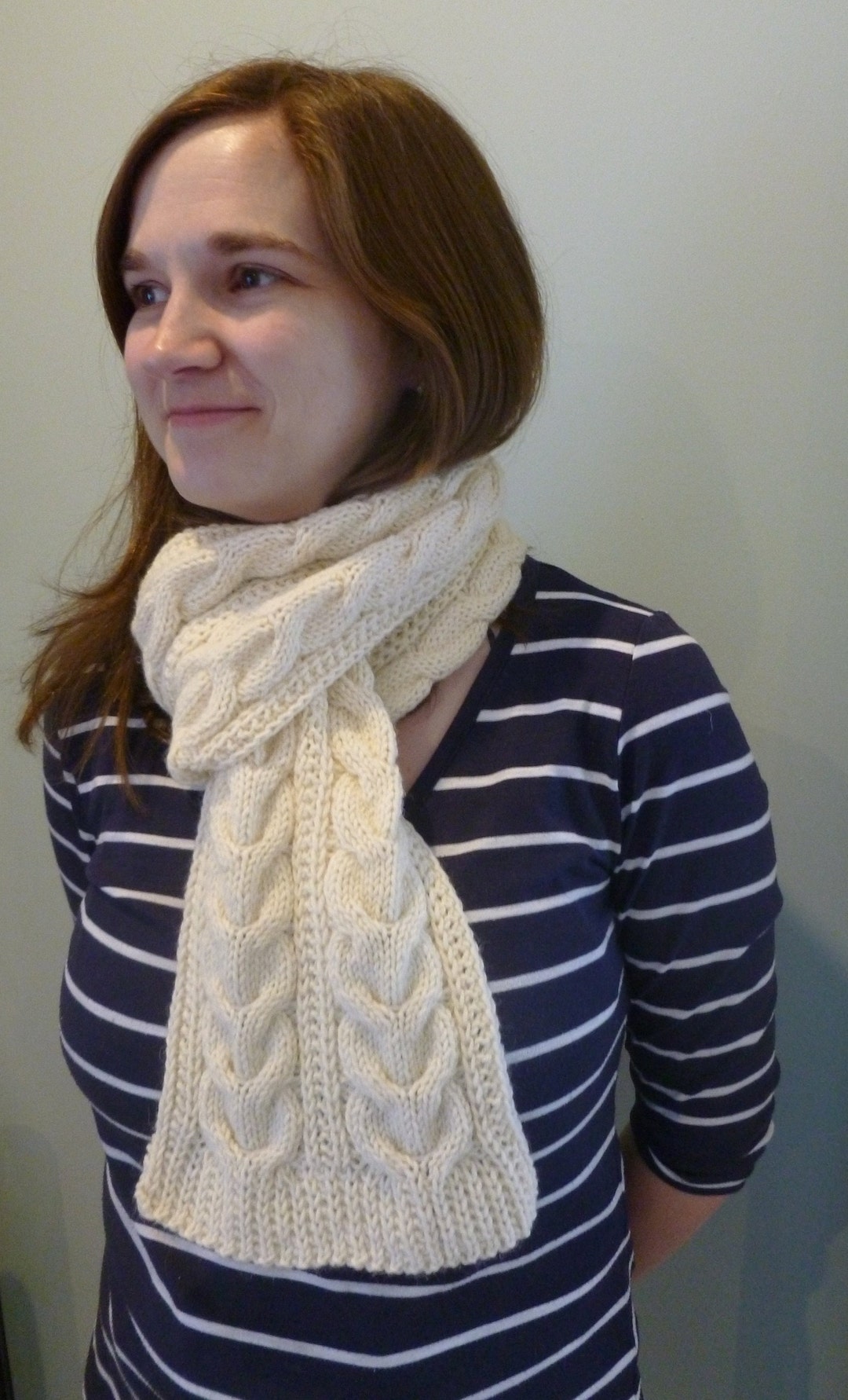 Snowy Scarf Aran Knitting Pattern, PDF, Digital Download, Cables, Easy ...