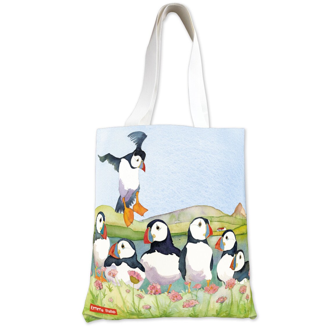 Tote Bag by Emma Ball Project Bag Seathrift Puffins or - Etsy UK