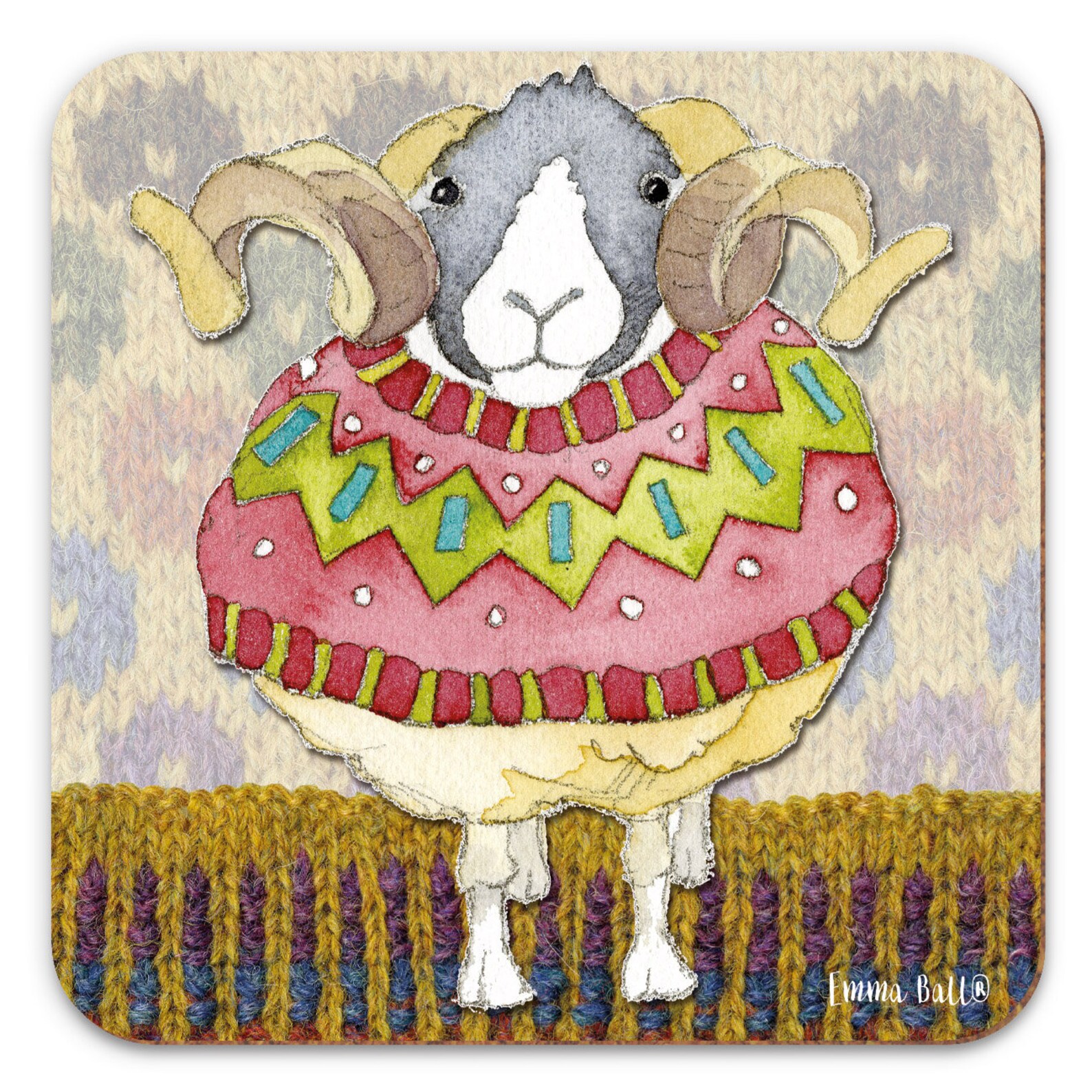 Coasters, Beautifully Illustrated by Emma Ball, Puffins, Woolies, Sheep ...