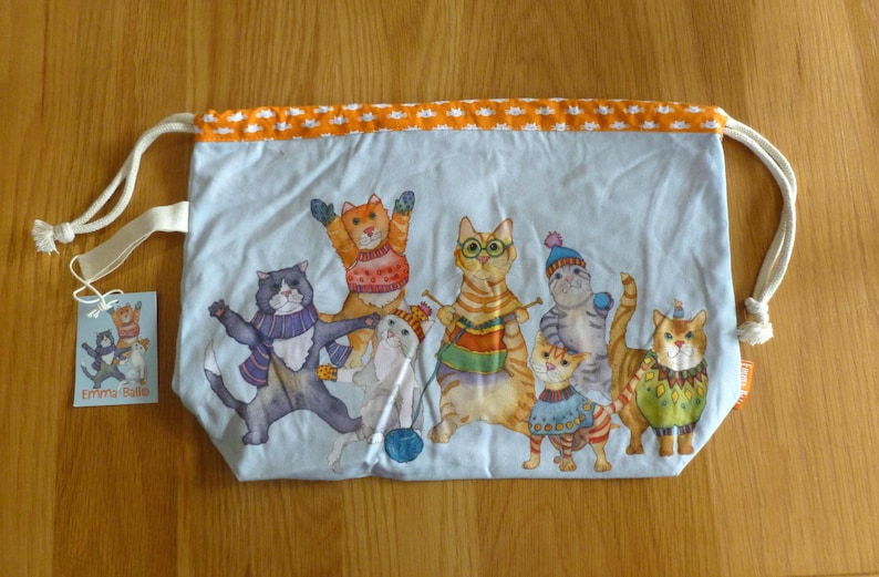 Project Bags by Emma Ball, Cotton Drawstring Lined Bags, With Hanging ...