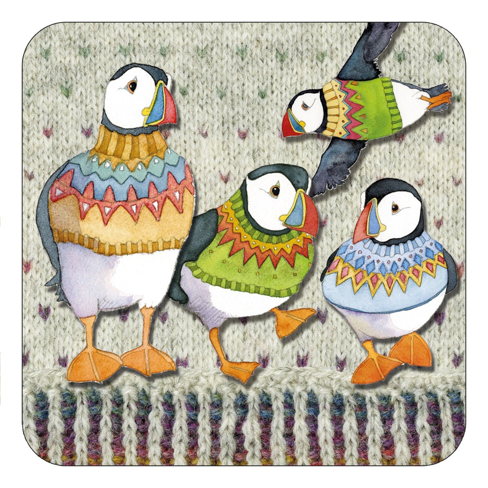 Coasters, Beautifully Illustrated by Emma Ball, Puffins, Woolies, Sheep ...