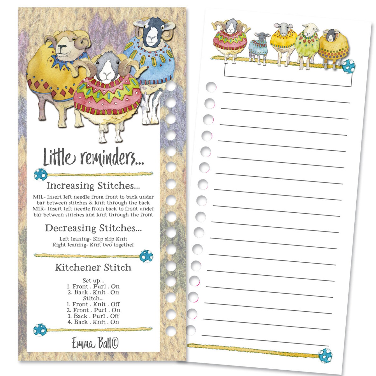 Colour Chart Cards Emma Ball Woolly Puffins Sheep in - Etsy UK