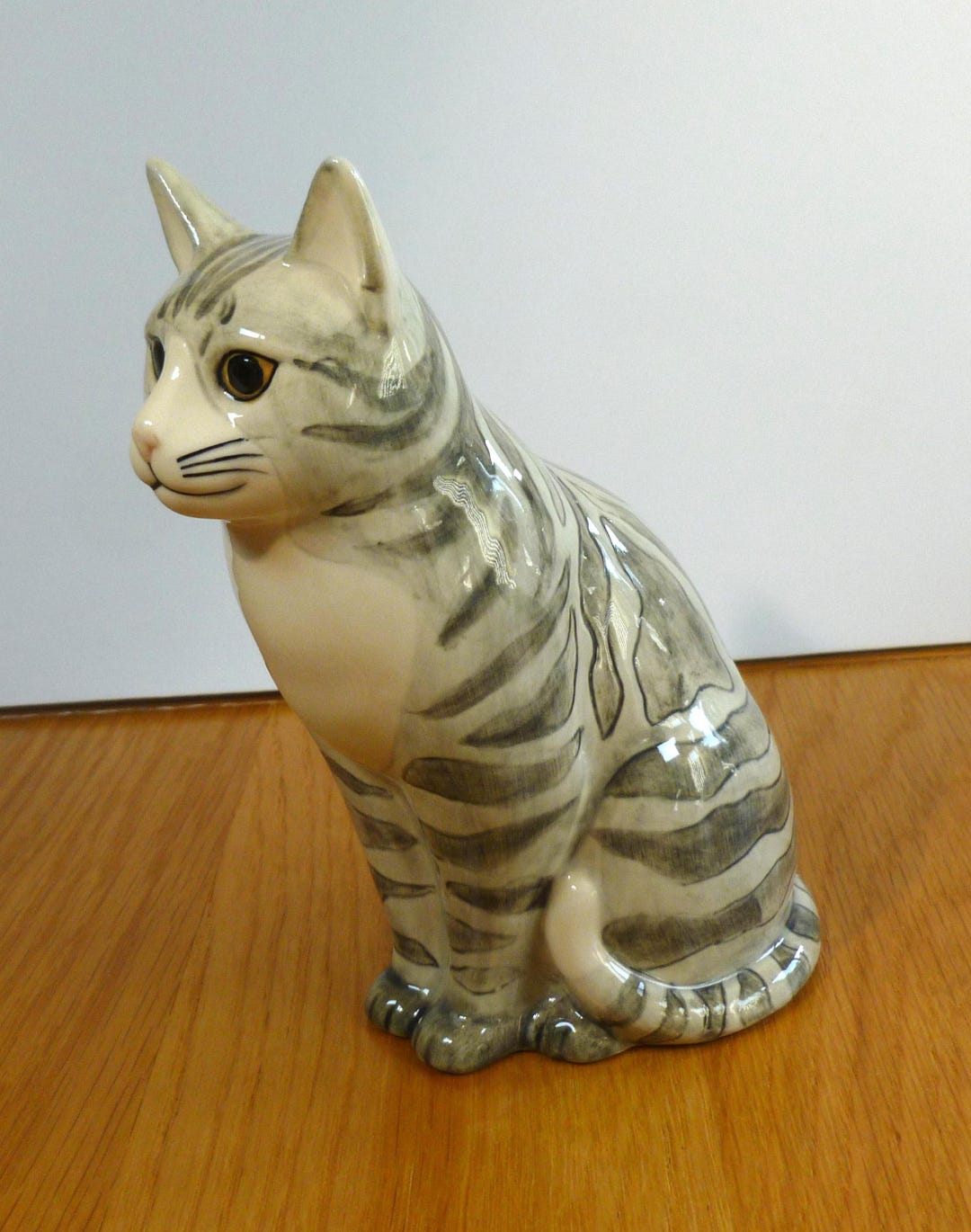 Quail Cermiacs Sadie Cat Figure, 15 Cm Tall, Gorgeous Grey Stripey Cat ...