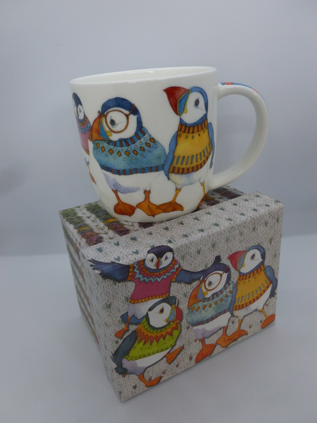 Emma Ball Mugs, Boxed, Knitting Mug, Sheep in Sweaters, Woolly Puffins ...