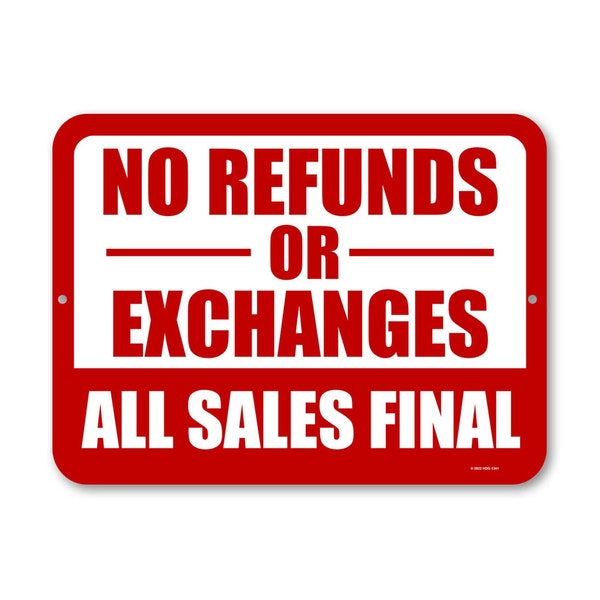 No Refunds Sign - Etsy