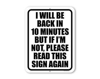 Back in 10 Minutes - Etsy