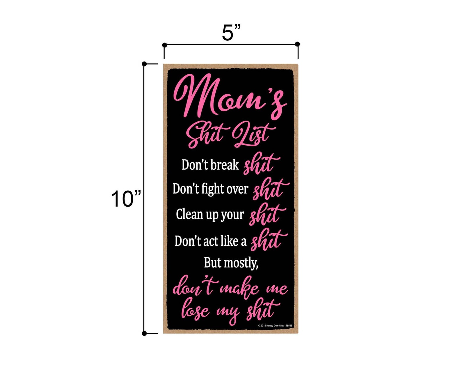 Honey Dew Gifts Mom's Shit List 5 Inch by 10 Inch Hanging - Etsy