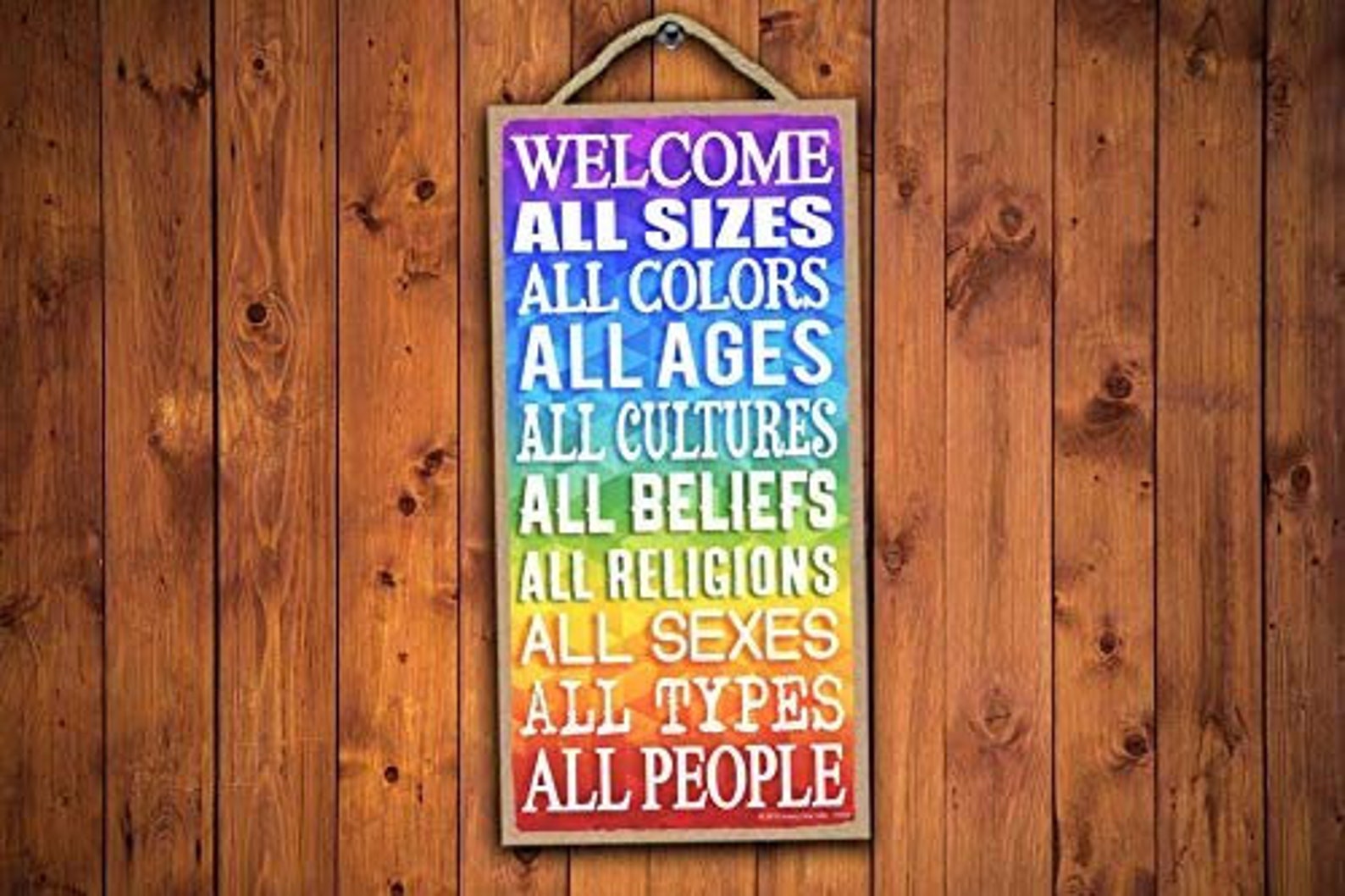 Welcome All People 5 X 10 Inch Hanging Signs Wall Art - Etsy