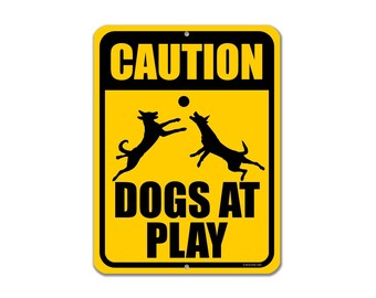 Dogs at Play Sign - Etsy