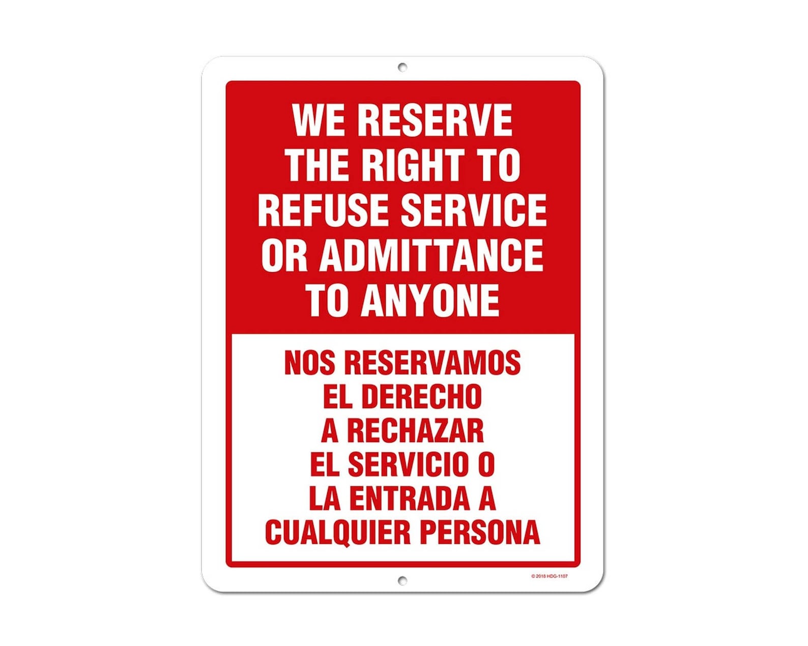 We Reserve the Right to Refuse Service Sign 9x12 Inch Metal - Etsy