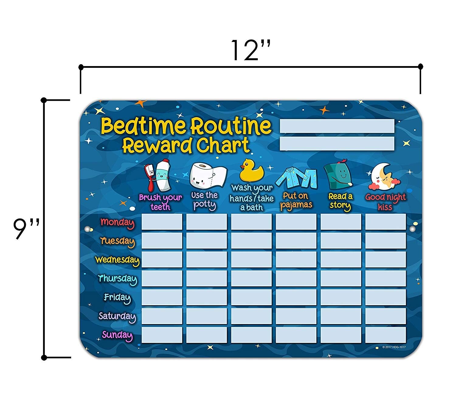 Bedtime Checklist Routine Star Reward Chart for Kids and - Etsy