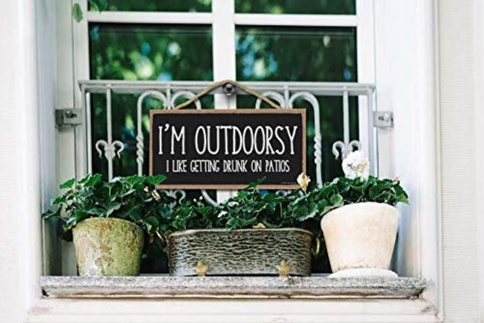 Bar Decor I'm Outdoorsy 5 X 10 Inch Hanging Sign Wall | Etsy